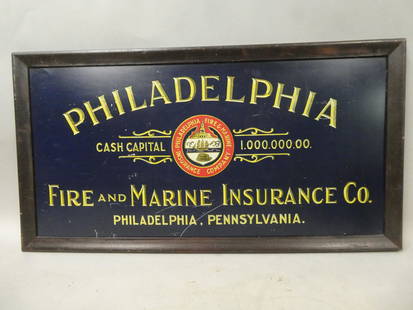 Continental Fire Insurance Co. Tin Advertising Sign