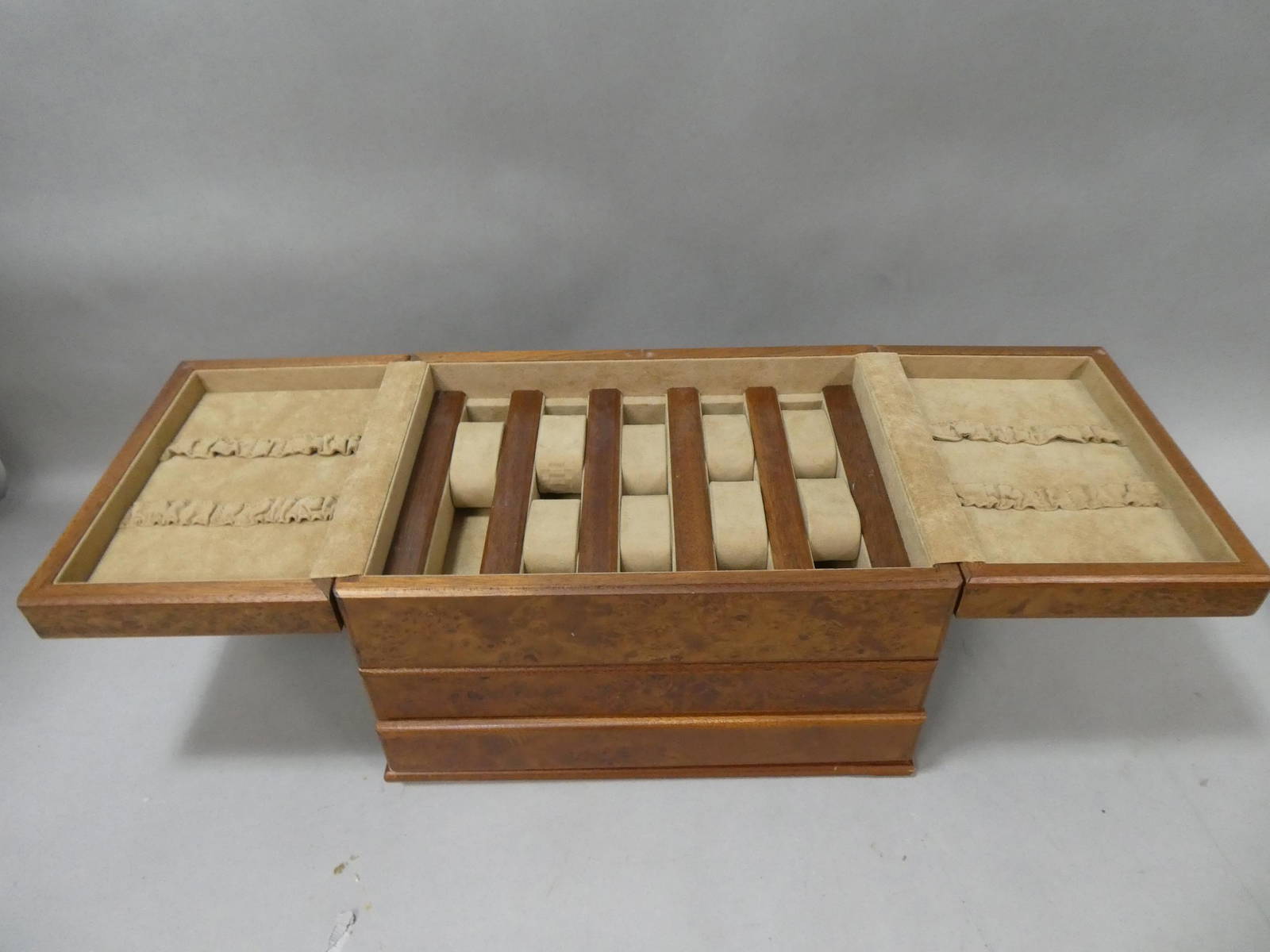 Agresti Italy Burled Wood Wristwatch Watch Jewelry Case Auction