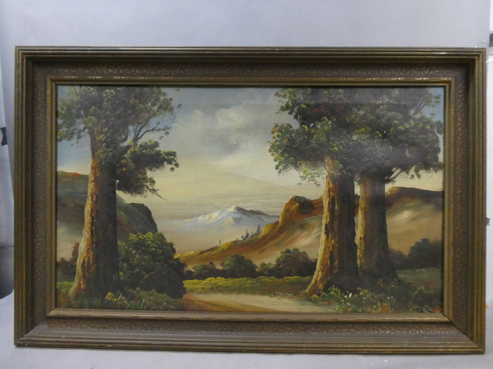 M Hasselbar Large Landscape Oil Painting Auction