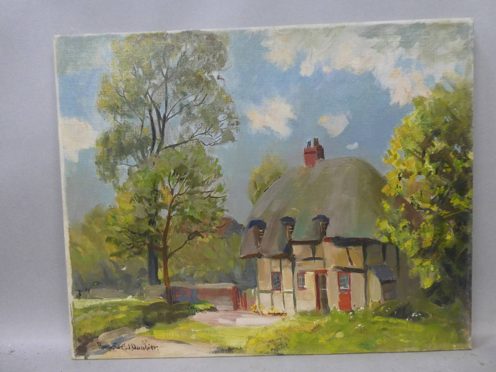 Augustus William Dunbier Oxfordshire Cottage Oil Painting Auction