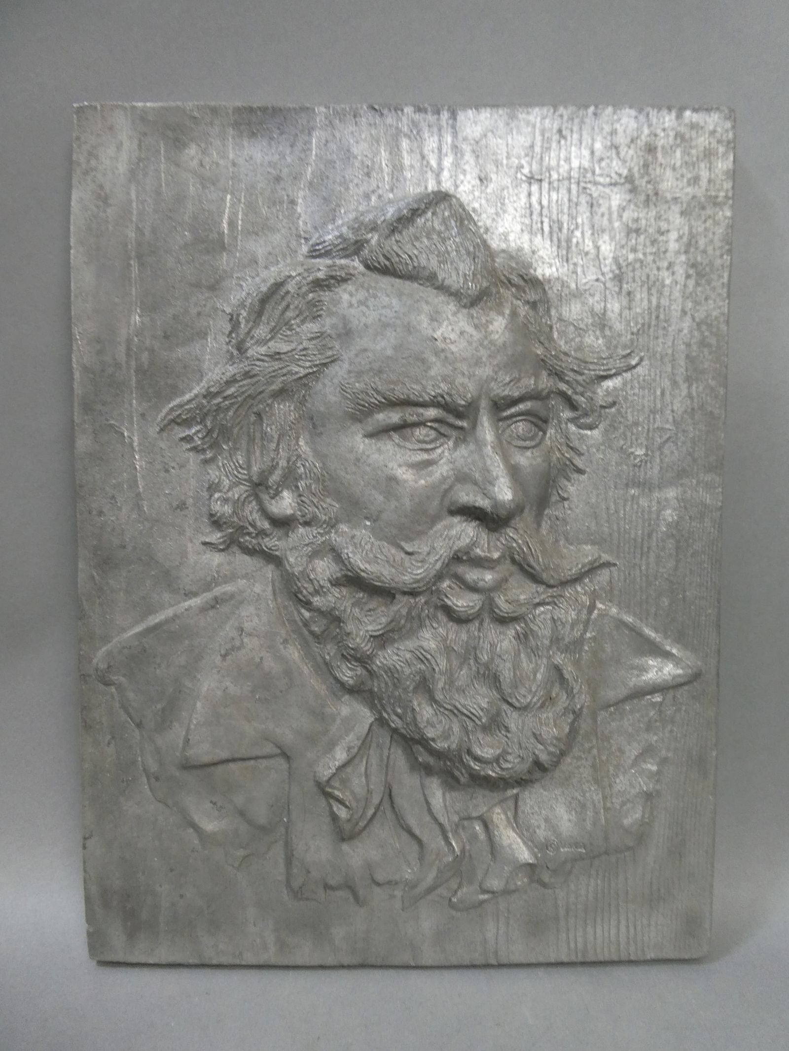 Vintage Bas Relief Metal Plaque Of Bearded Man Signed Lesko - Nov 12 ...