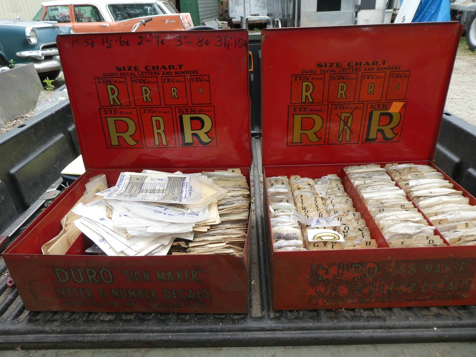 Pair 1950's Duro Sign Maker Letters & Numbers Hardware Store Metal ...