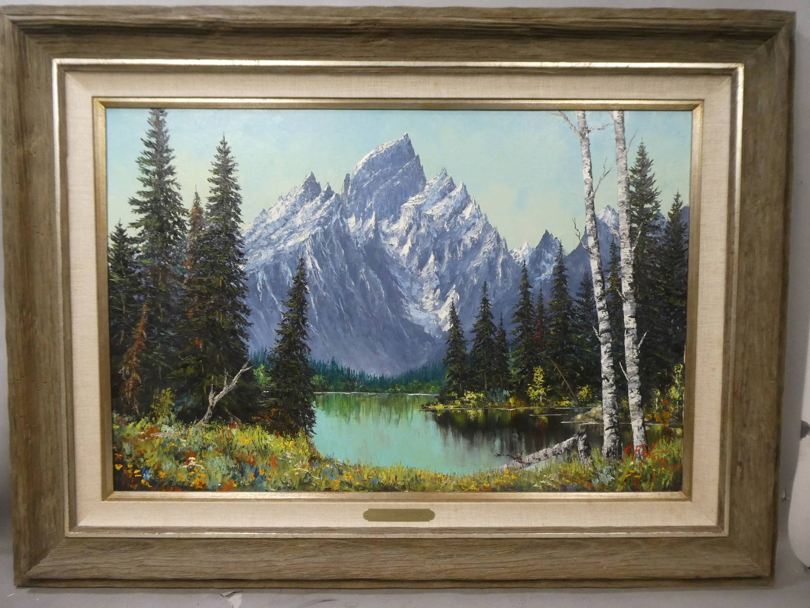 Keith Fay Teton Wildflower Garden Large Oil Painting Auction
