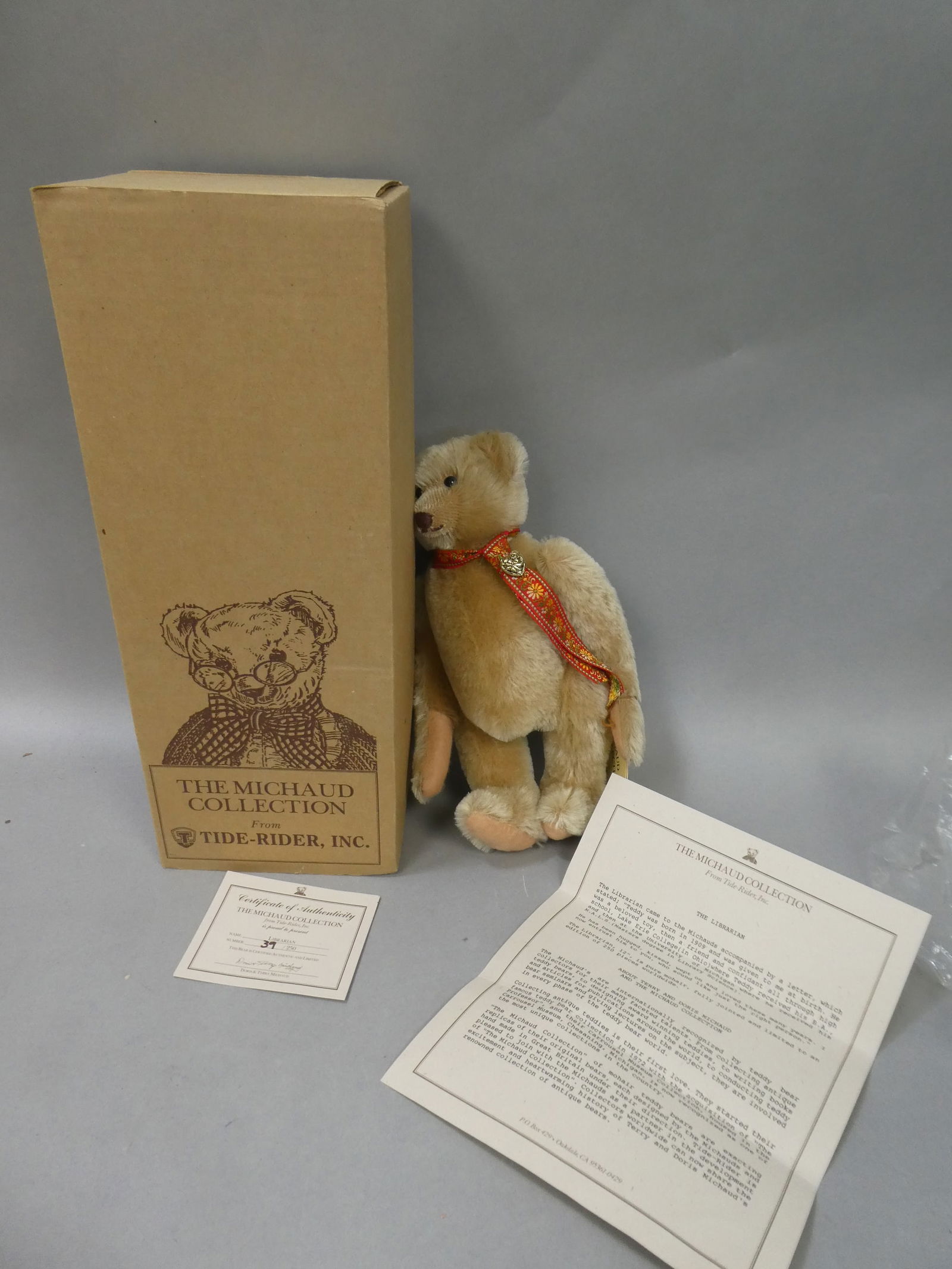 New Tide-rider Inc Michaud Collection Mohair Librarian Teddy Bear In ...