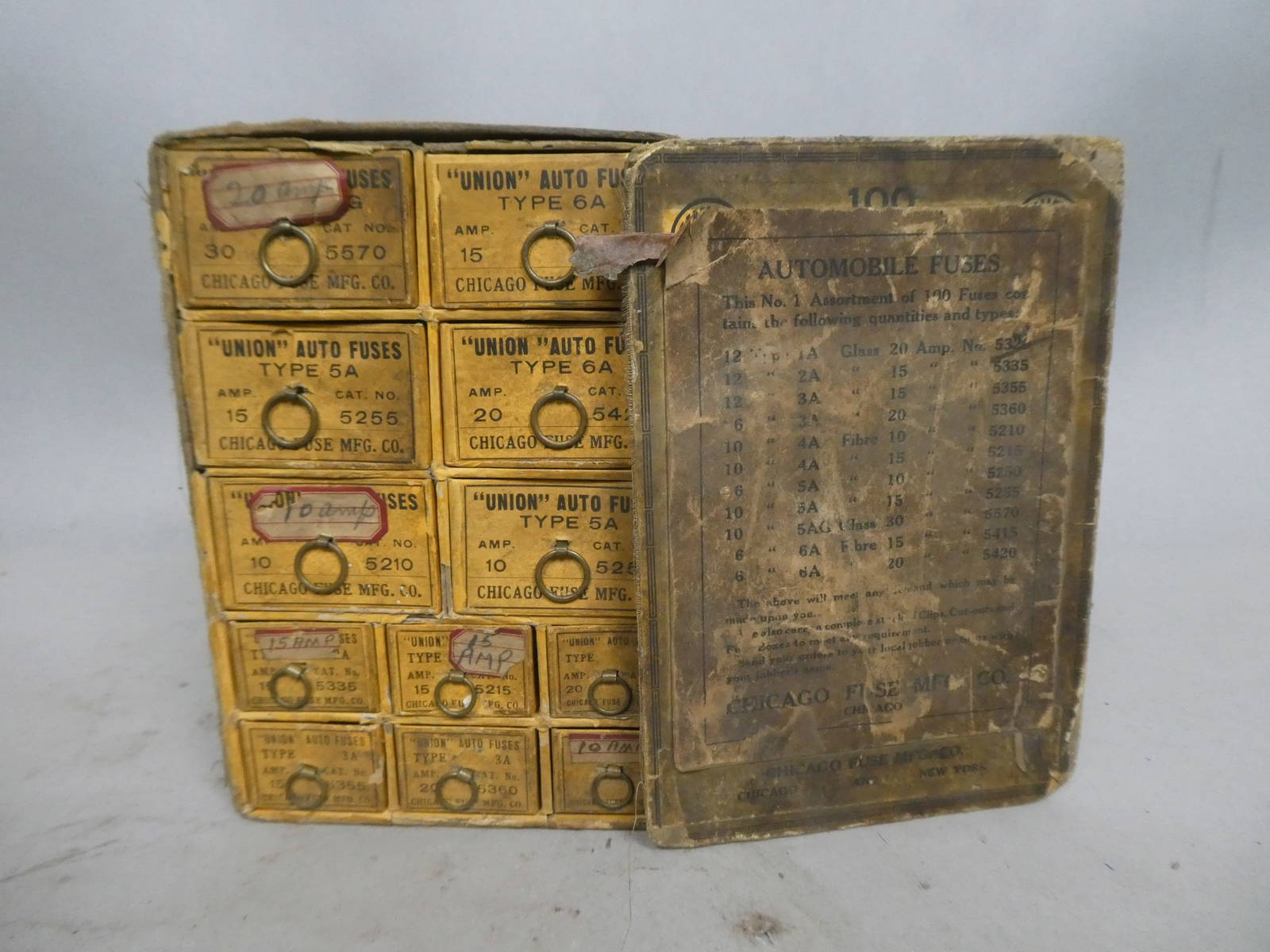 Antique Chicago Fuse Mfg Co Union Auto Fuses Box W/ Fuses Auction