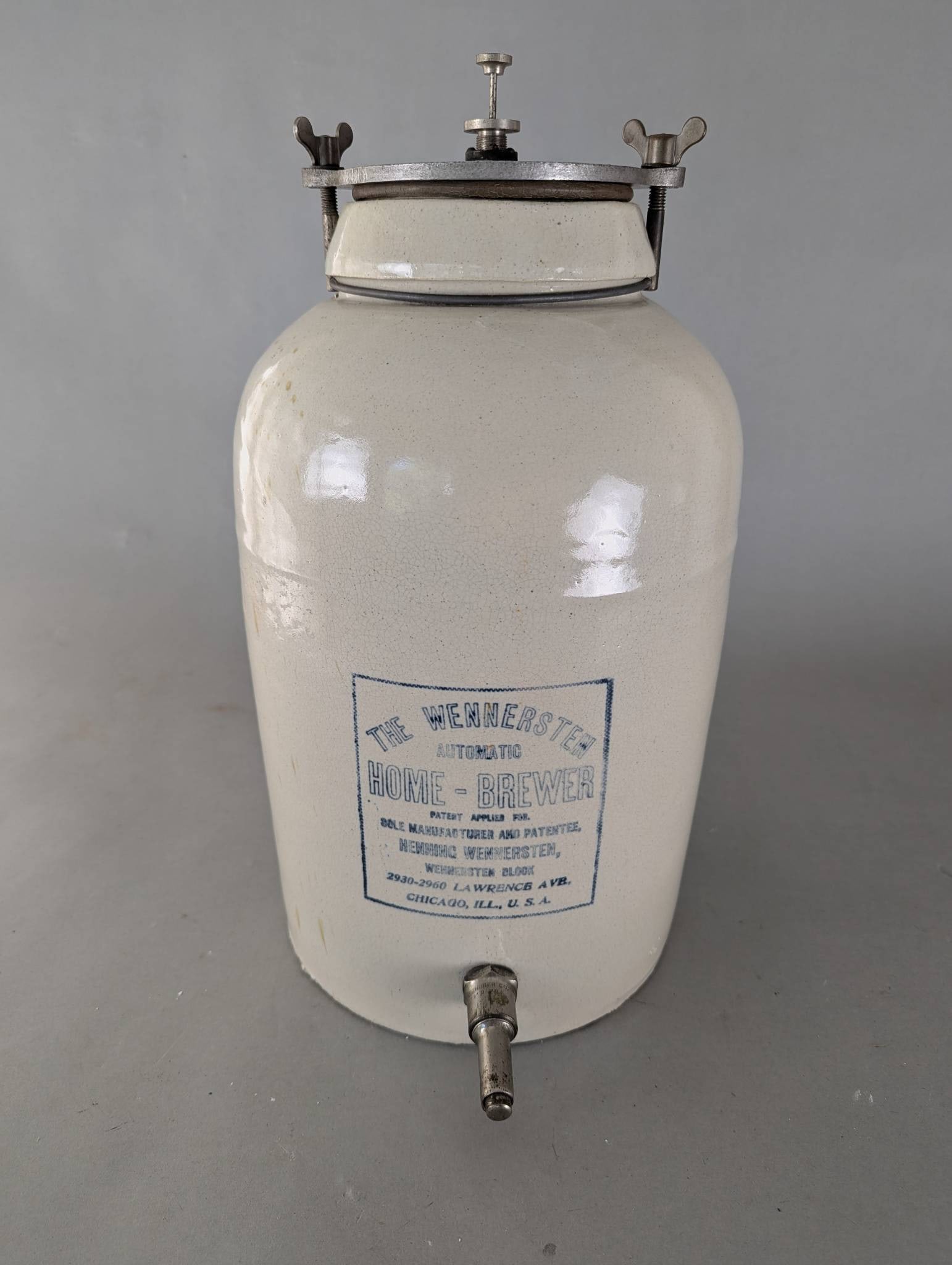 Vintage Wennersten Automatic Home Brewer Stoneware Beer Crock Auction