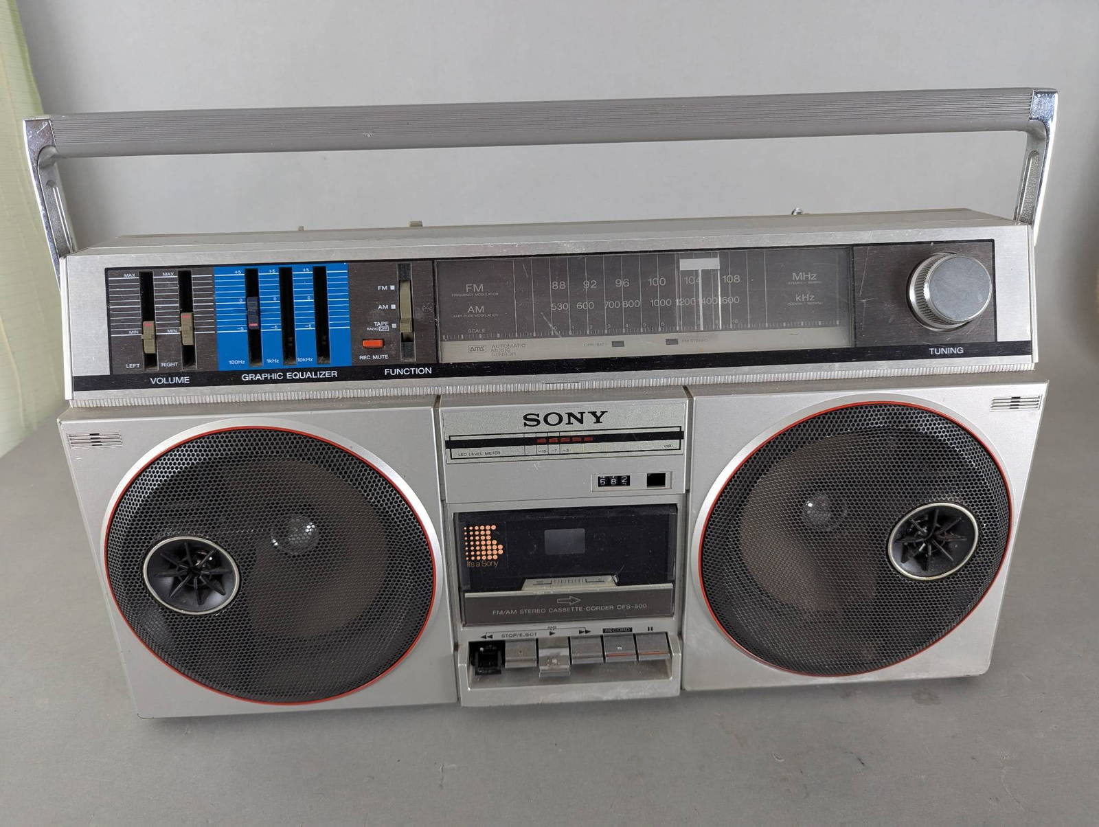 Sony Model Cfs-500 Stereo Cassette-corder Boombox Ghettoblaster For ...