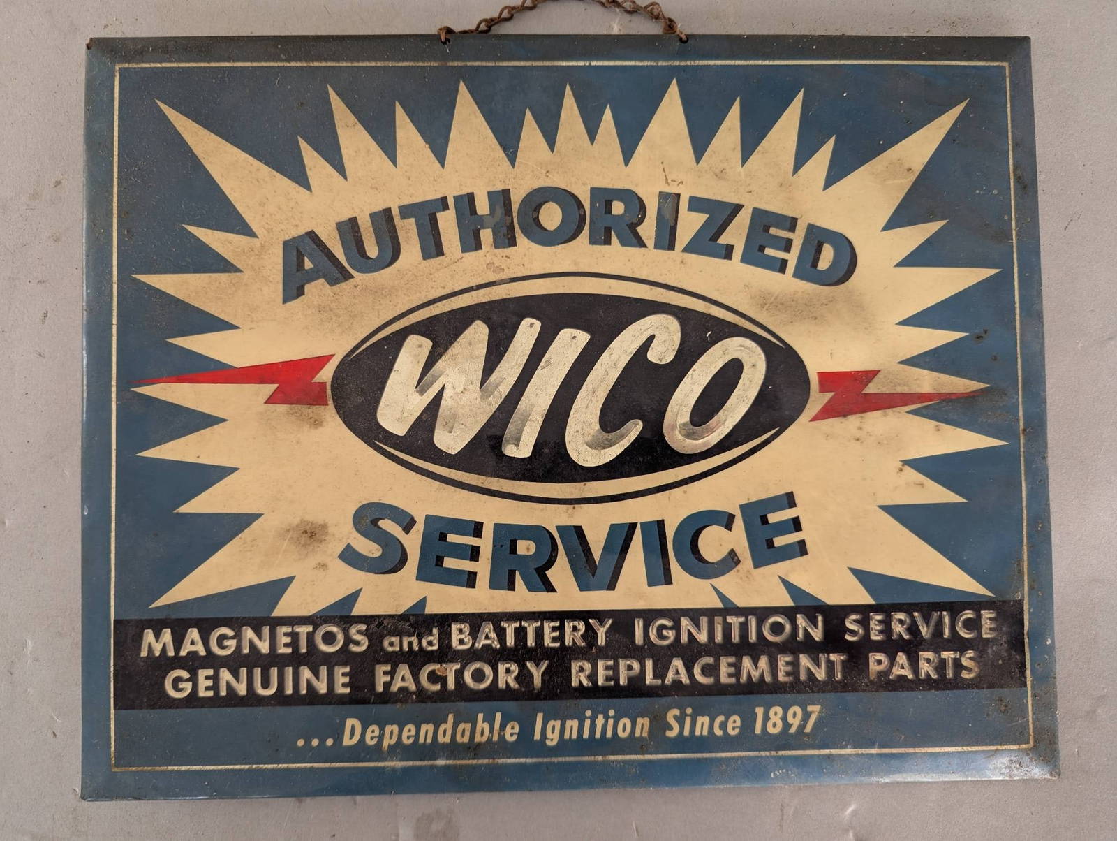 Wico Magnetosâ Authorized Service Metal Advertising Sign Auction