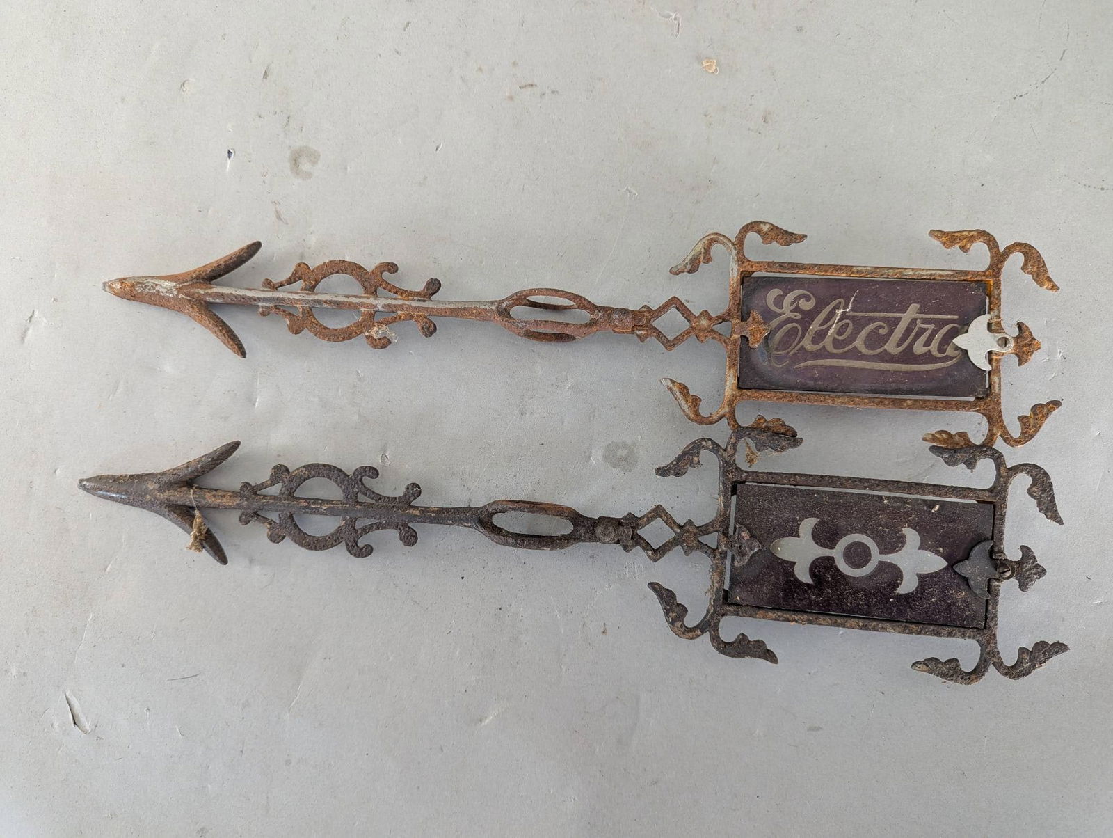 19th Century Cast Iron Weather Vane Arrows With Glass Inserts Auction