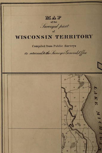 Antique Surey Map Of Wisconsin Territory