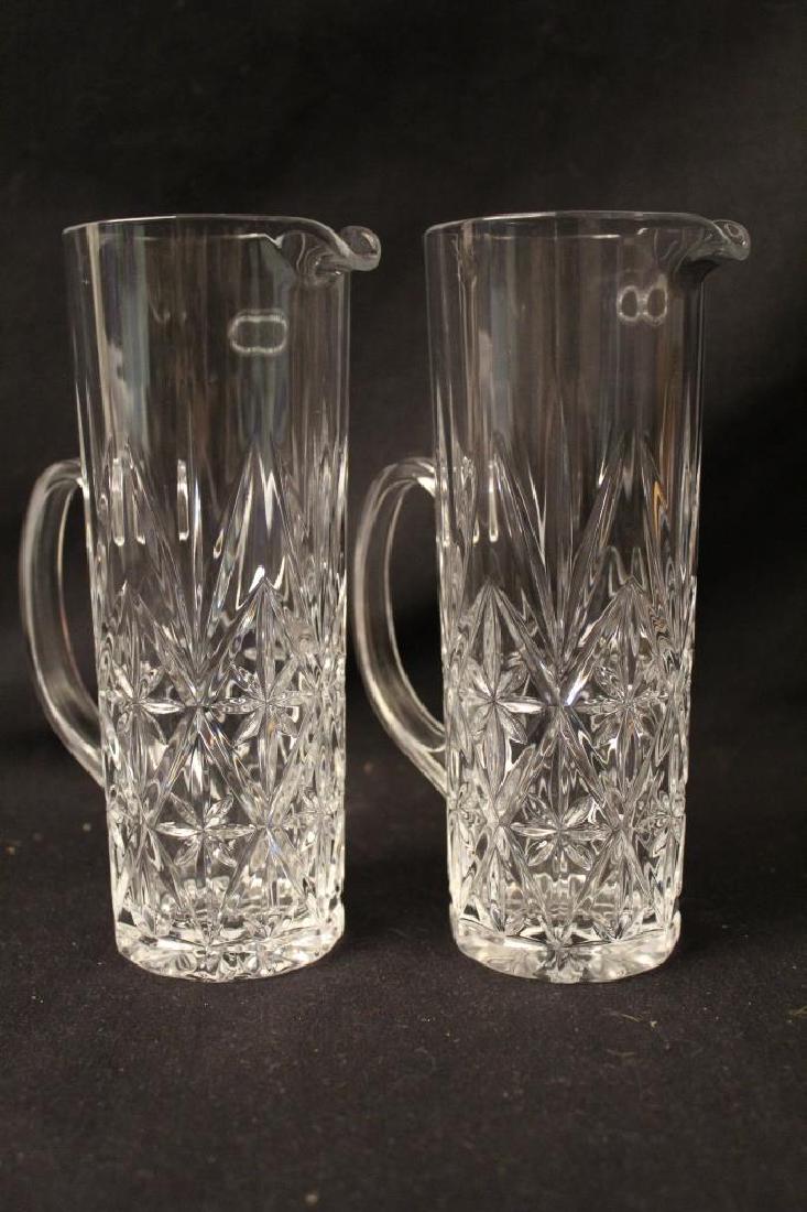 Pair 24% Lead Crystal Pitchers