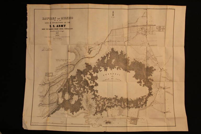 1847 Map U.s. Army Battles Of Mexico