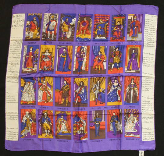 Jacqmar Silk Scarf Kings & Queens Of England