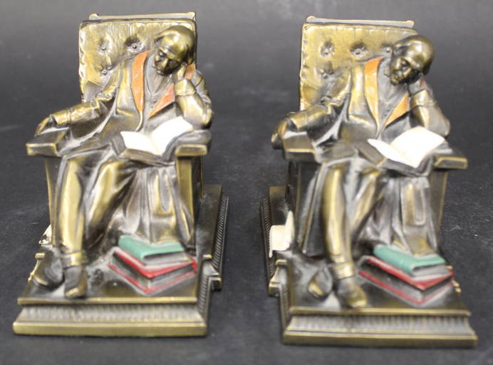 Pair Vintage K & O Cast Metal Bookends