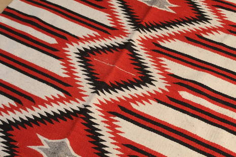 Navajo Native American Wool Rug / Blanket Weaving With Traditional ...