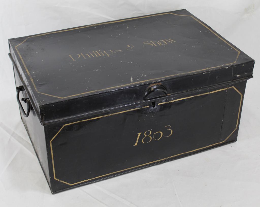 Antique Tin Large Box / Small Trunk 1863