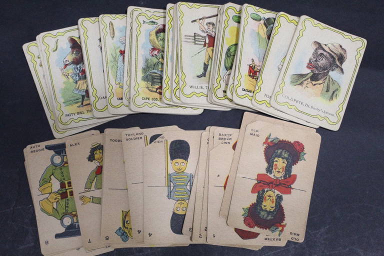 Antique 1897 Dr Busby & Old Maid Game Cards