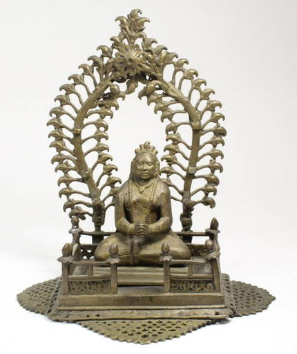 Nepalese Bronze 3 pc Newari Throne Seated Figure (#0267) on Dec 11 ...