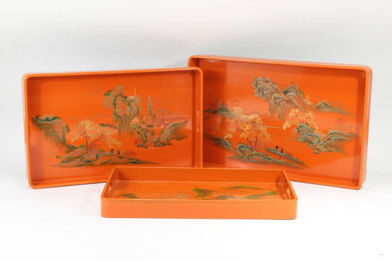 Hollywood Regency Style Lacquer Trays