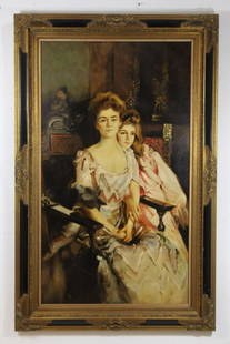 R. Tolan "mother & Daughter Original Painting 39"