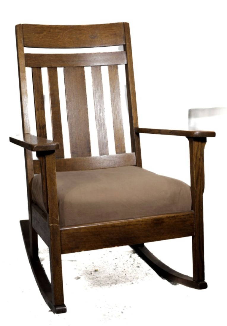 Antique Oak Mission / Arts & Crafts Rocking Chair Auction