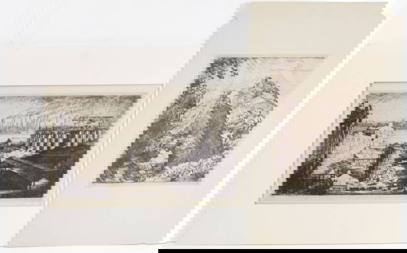 2pc Paul Burck Etchings, 1921