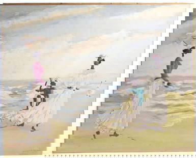 Frank Neal "haitian Landscape With Women Washing" Auction
