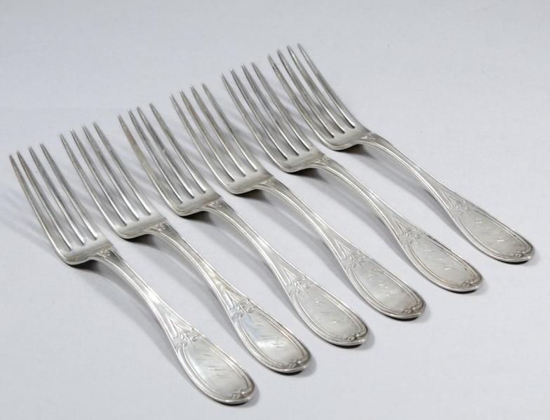 Sd Brower Albany Coin Silver Forks Olive Pattern Auction