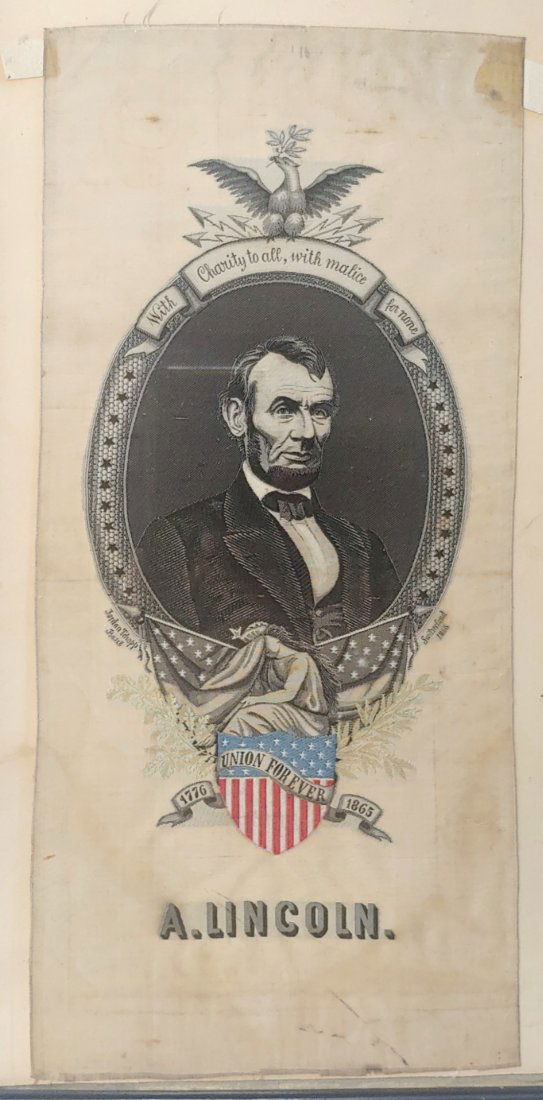 Huge Abraham Lincoln 1865 Mourning Ribbon Auction