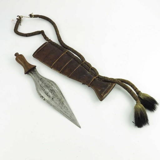 A Congolese Ritual Knife, Luba Or Baluba, Leaf Shaped