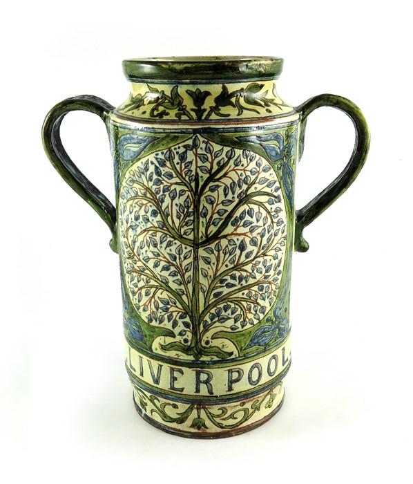 W Warwick For Della Robbia, An Art Pottery Twin Handled