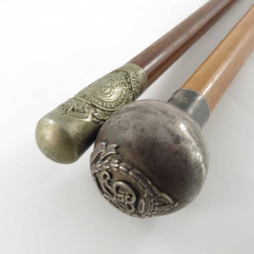 A Silver Topped Military Police Swagger Stick,