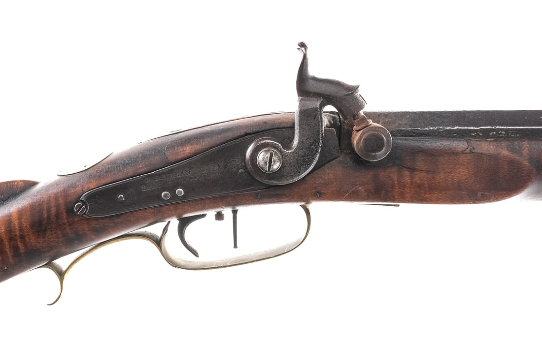 H.e. Leman Pennsylvania Long Rifle .44 Rifle Auction