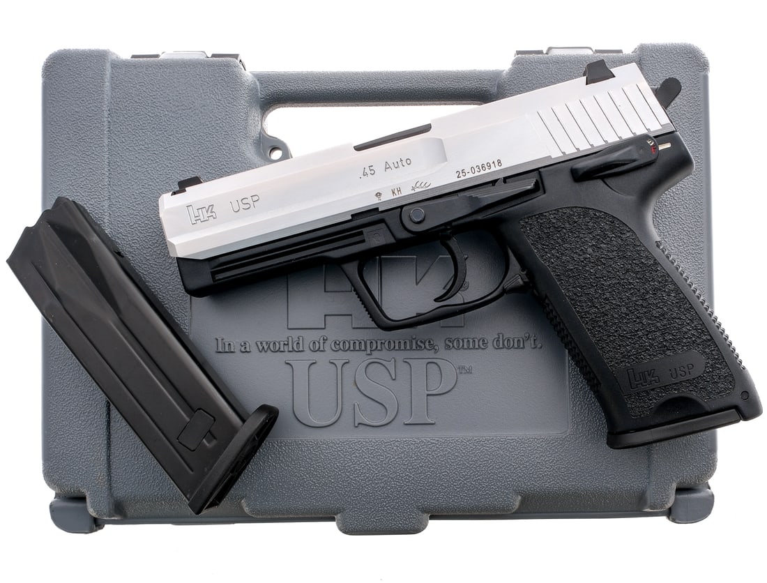 Hk Usp Stainless .45 Acp Semi Auto Pistol Auction