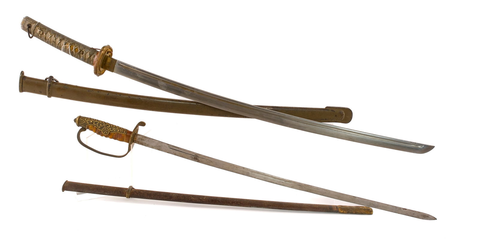 Wwii Estate Sword Lot 2 Pcs Swords Auction