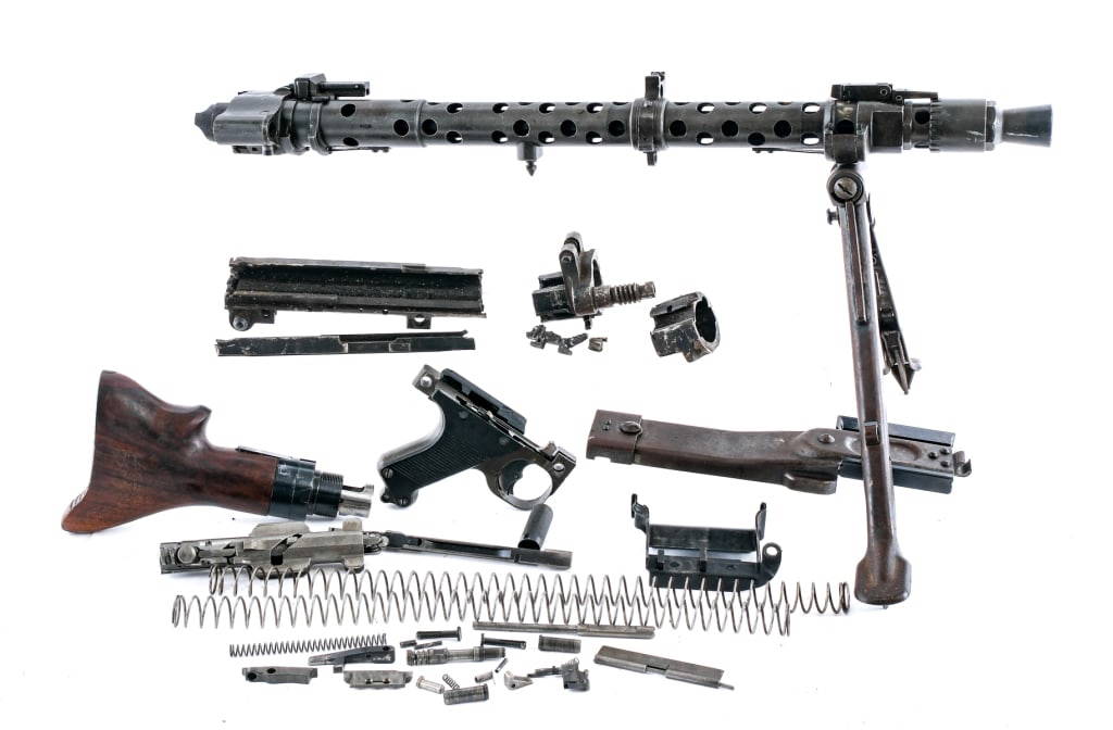 Wwii German Mg34 Machine Gun Parts Kit Live Barrel Auction