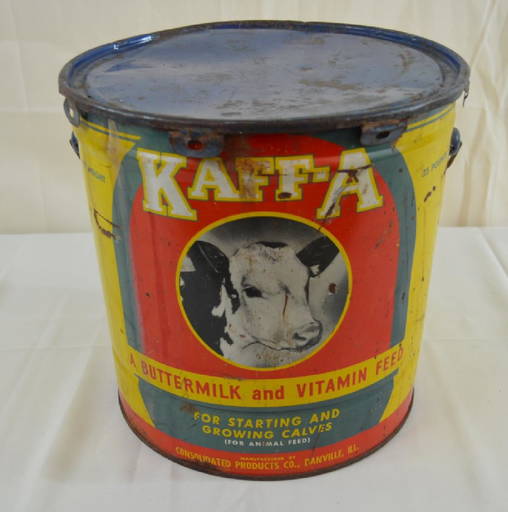 Vtg Kaff A Buttermilk & Vitamin Feed Bucket