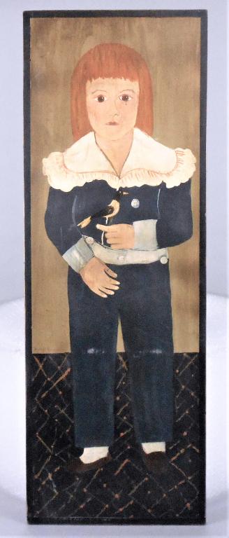 Audrey Graham Folk Art Painting On Wood Panel