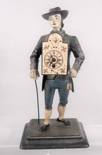 Antique German Jve Clock Peddler Figural Clock