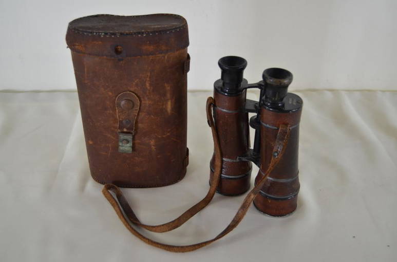 Wwi Era Busche Terlux Field Binoculars W/ Case