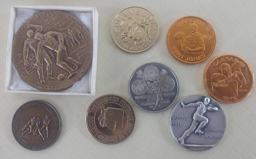 Vintage Commemorative Football Coins