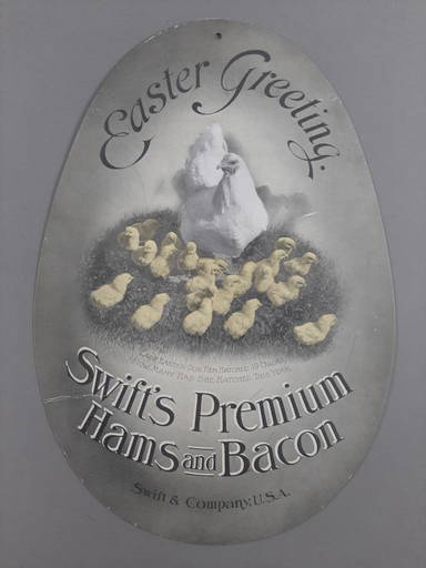 Antique Swift's Premium Hams & Bacon Easter Sign