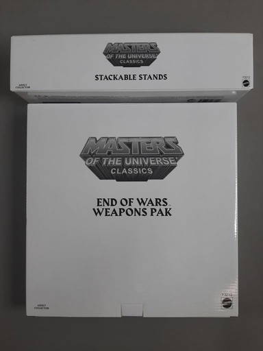 He Man Motuc Weapons Pack & Stands Nib