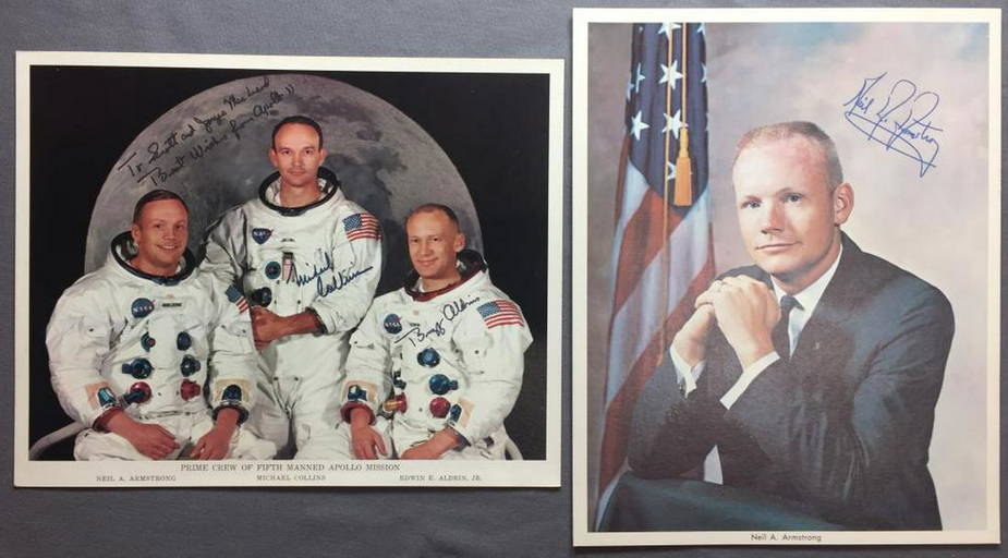 Apollo 11 Crew Lithograph Signed With Armstrong