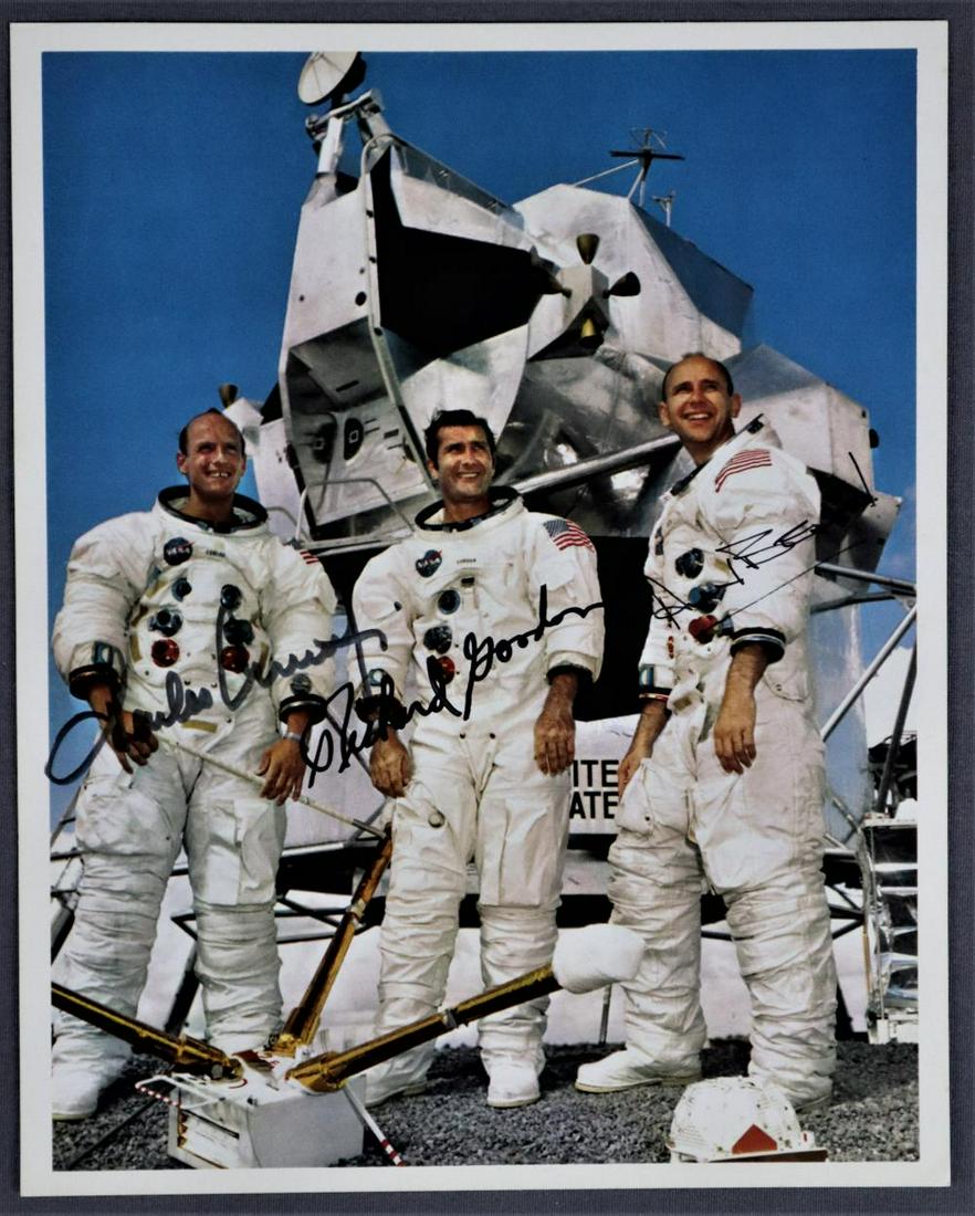 Apollo 12 Crew Signed Vintage Lithograph
