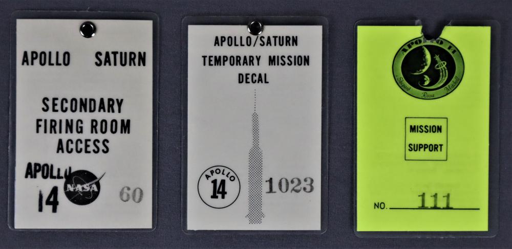3 Apollo 14 Mission Badges