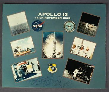 Apollo 12 Crew Signed Vintage Lithograph
