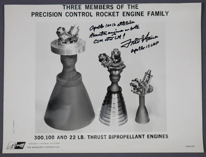Apollo Lunar Module & Csm Thruster Signed Photograph