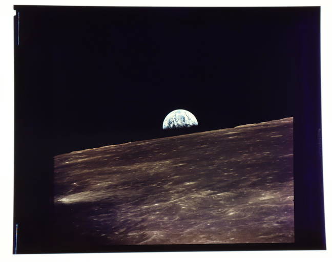 Apollo 11 'earthrise' Vintage Nasa Color Positive
