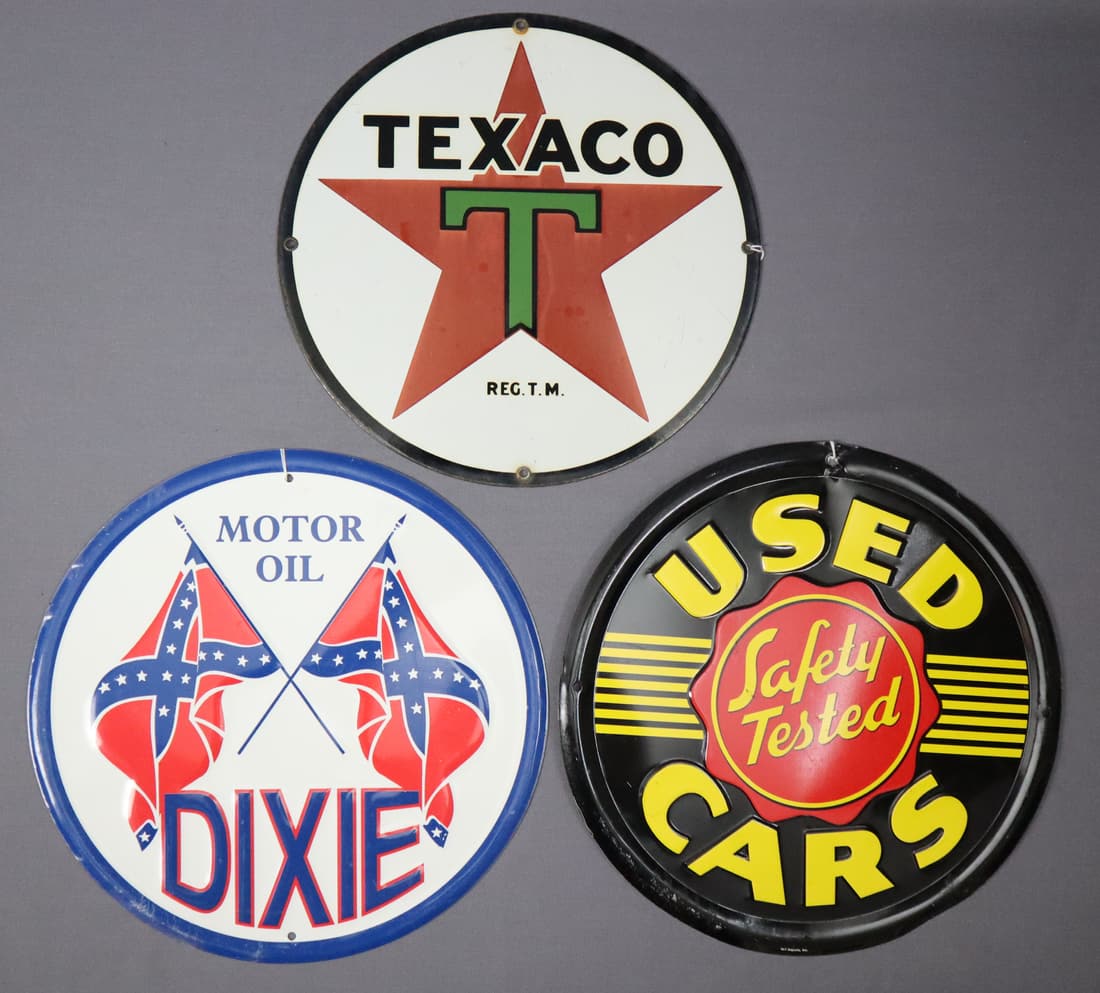 3 - Car Service & Gas Station Advertisement Metal Signs Auction